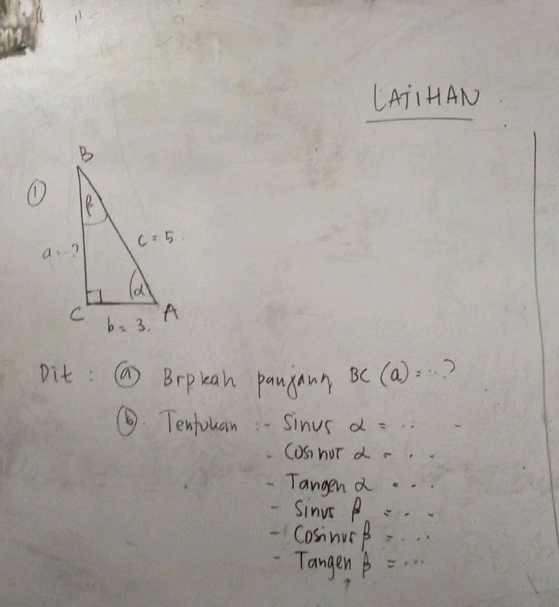 Given a right triangle with side lengths and | StudyX