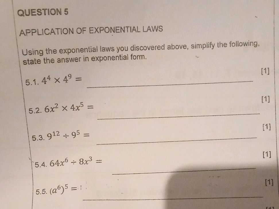 Using the exponential laws you discovered | StudyX