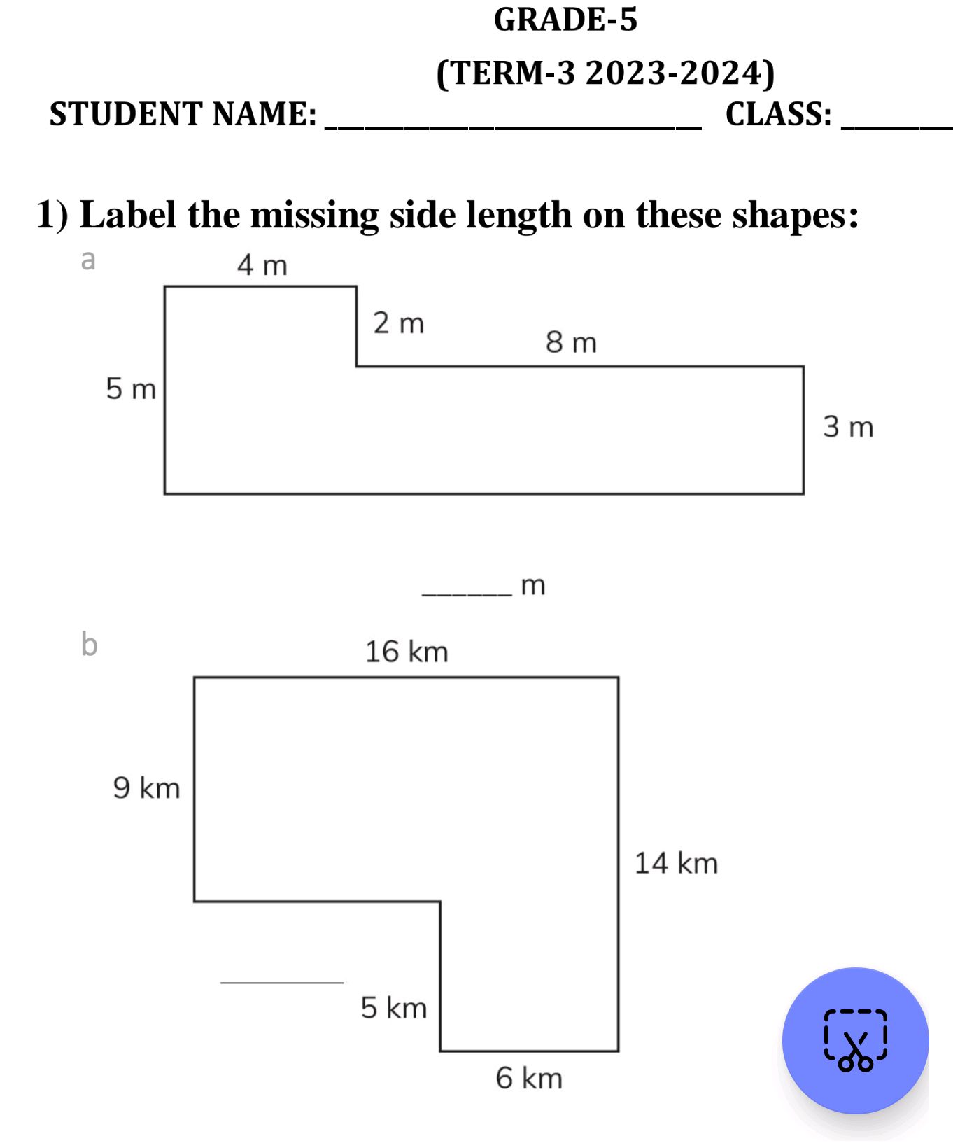 1) Label the missing side length on these | StudyX