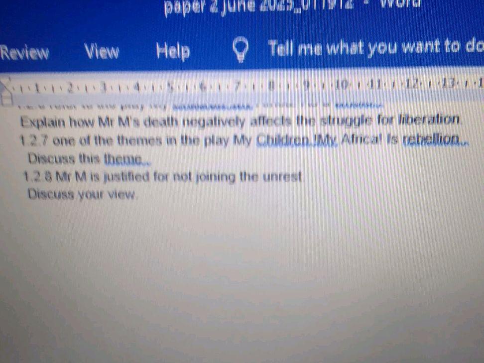 Explain how Mr M's death negatively affects | StudyX