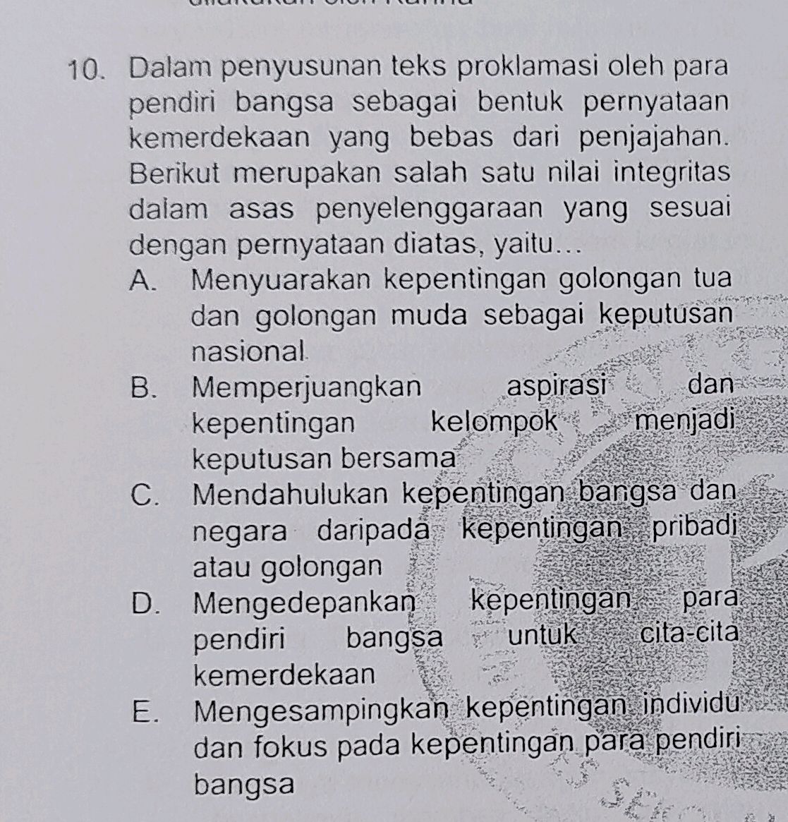 10. Dalam penyusunan teks proklamasi oleh | StudyX