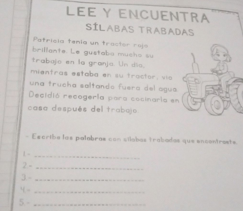 LEE Y ENCUENTRA SÍLABAS TRABADAS Patricia | StudyX