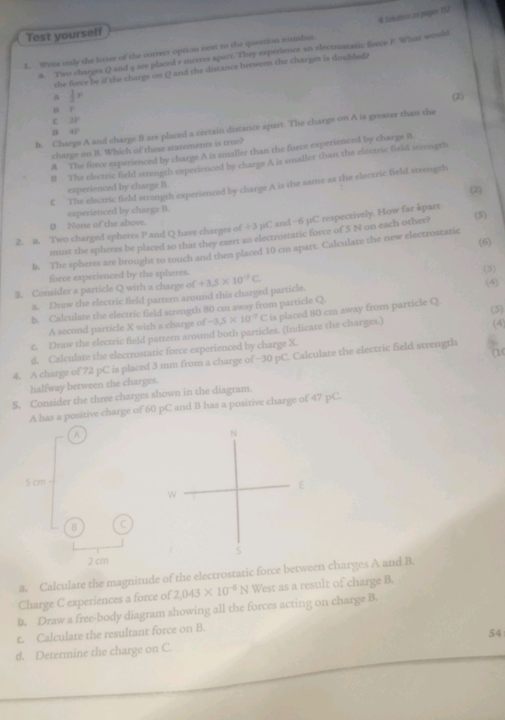 1. Write only the letter of the correct | StudyX
