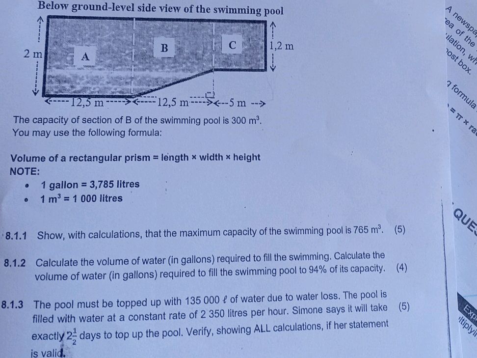 Below ground-level side view of the swimming | StudyX