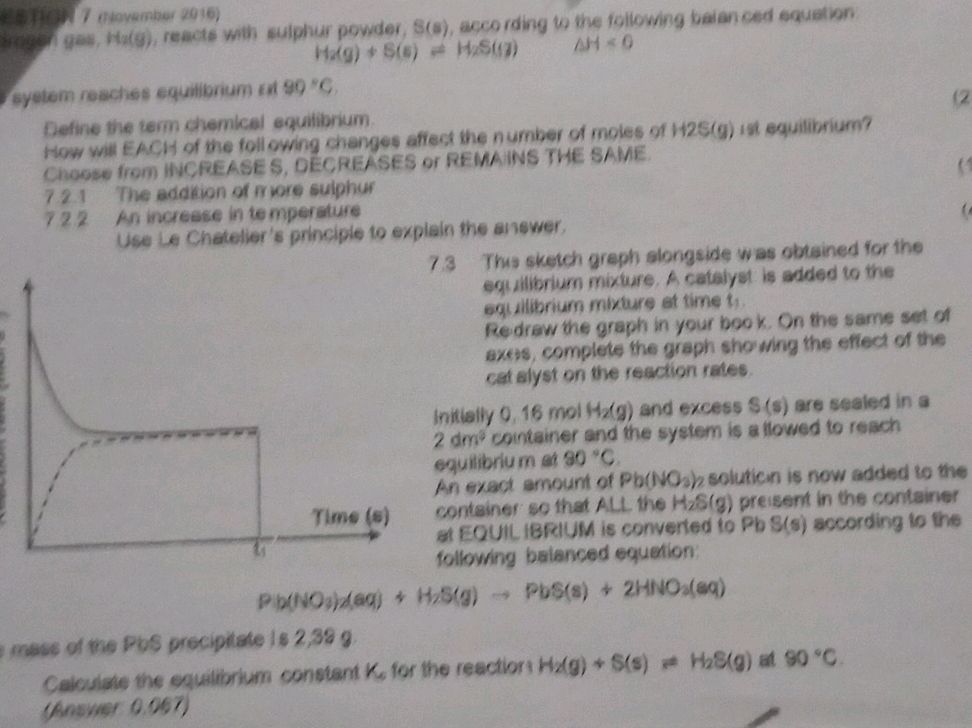 Define the term chemical equilibrium. How | StudyX