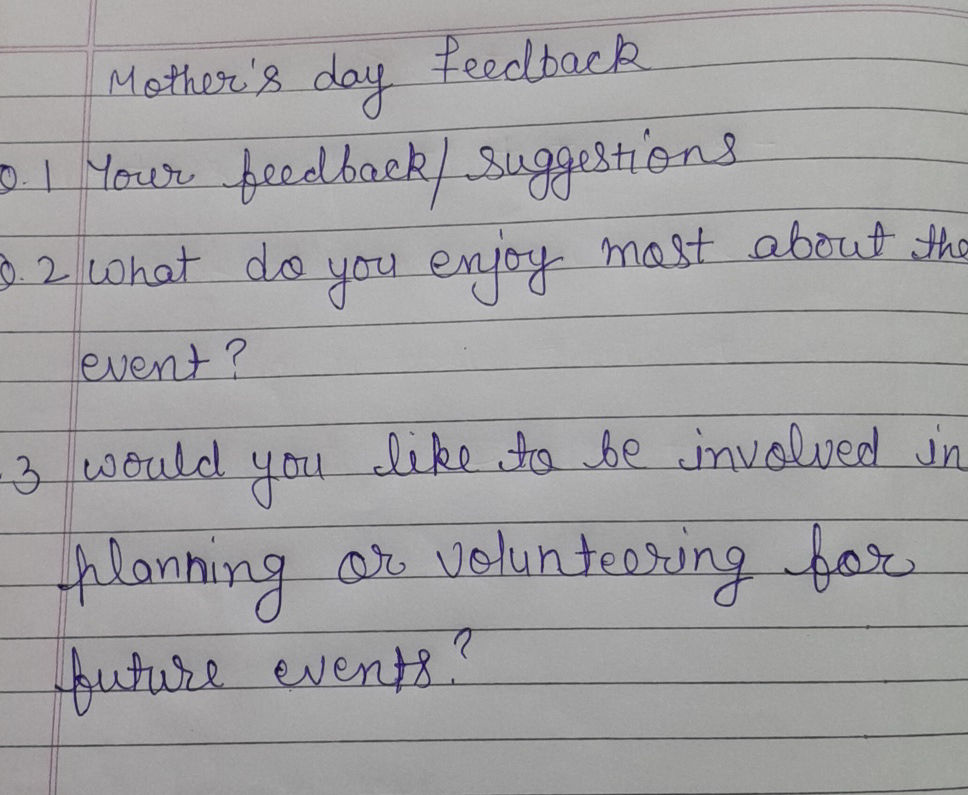 Mother's day feedback 1. Your feedback/ | StudyX