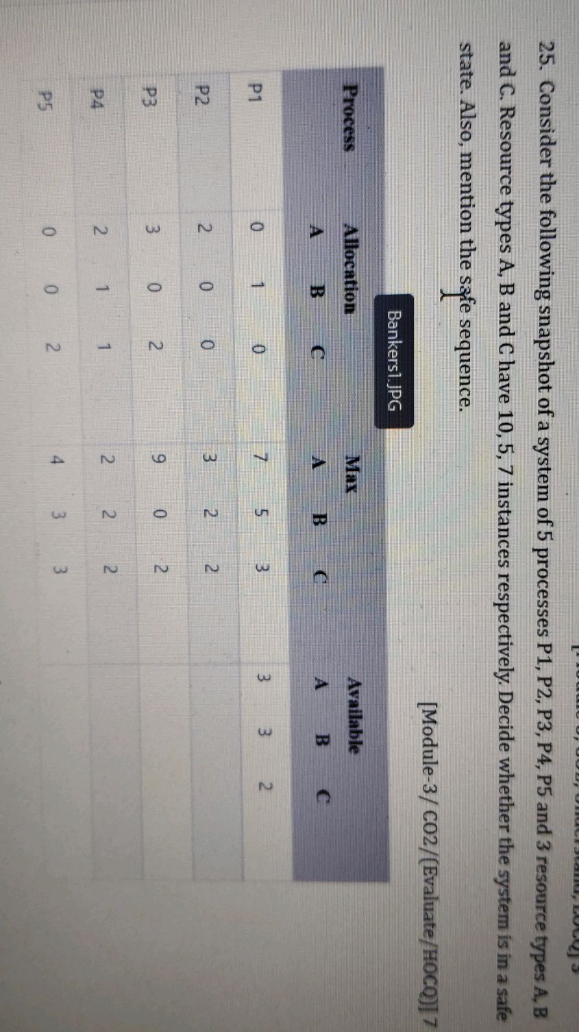 25. Consider the following snapshot of a | StudyX