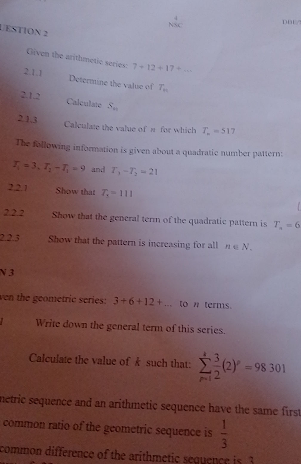 Given the arithmetic series: 7 + 12 + 17 + | StudyX