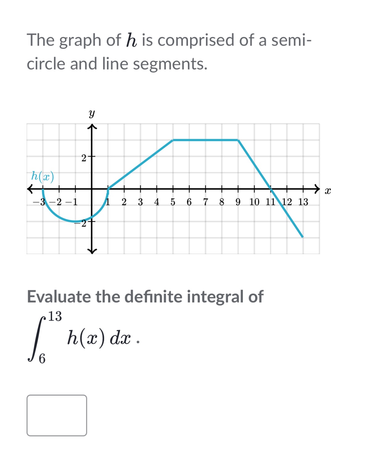 The graph of $h$ is comprised of a | StudyX