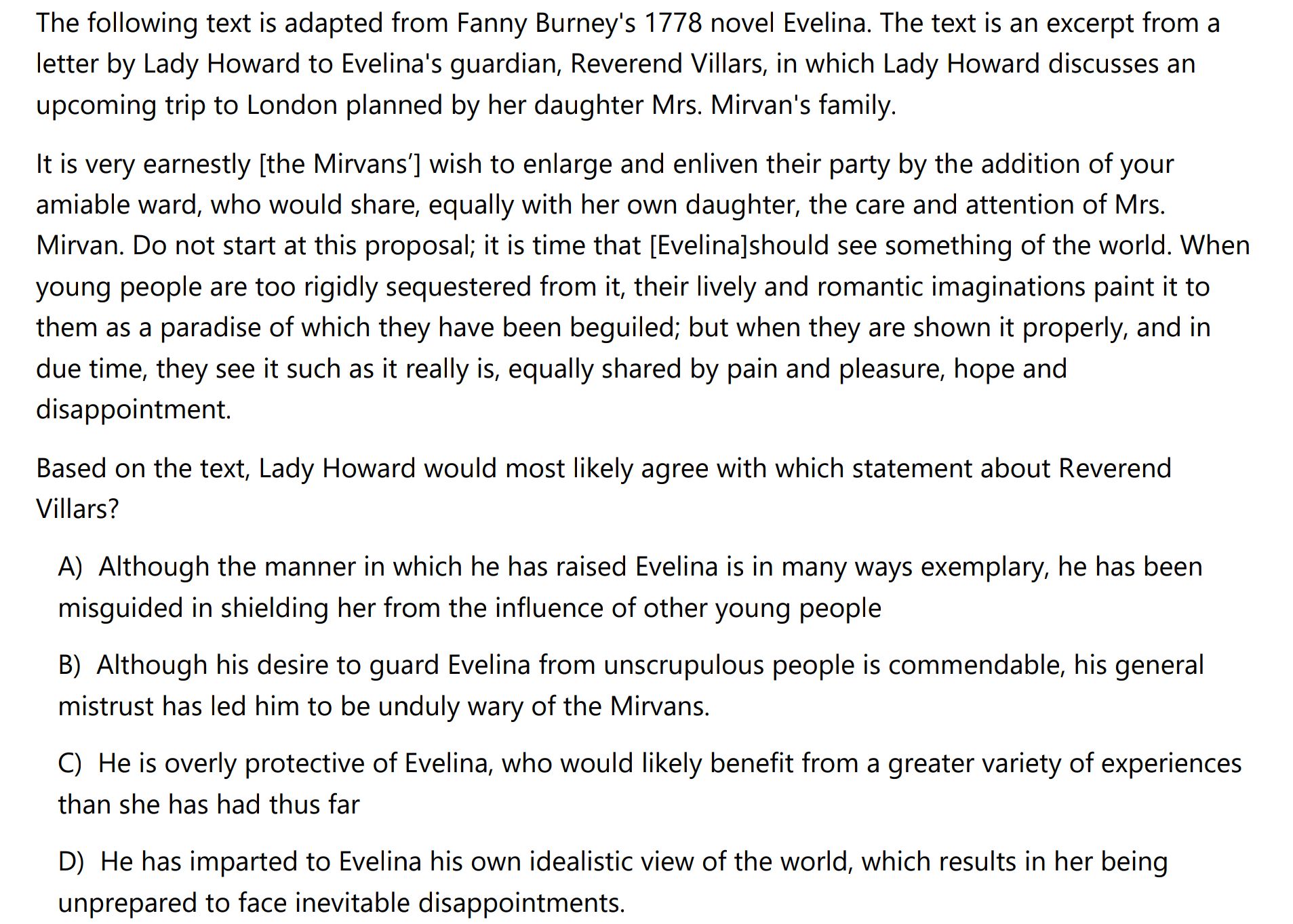 The following text is adapted from Fanny | StudyX