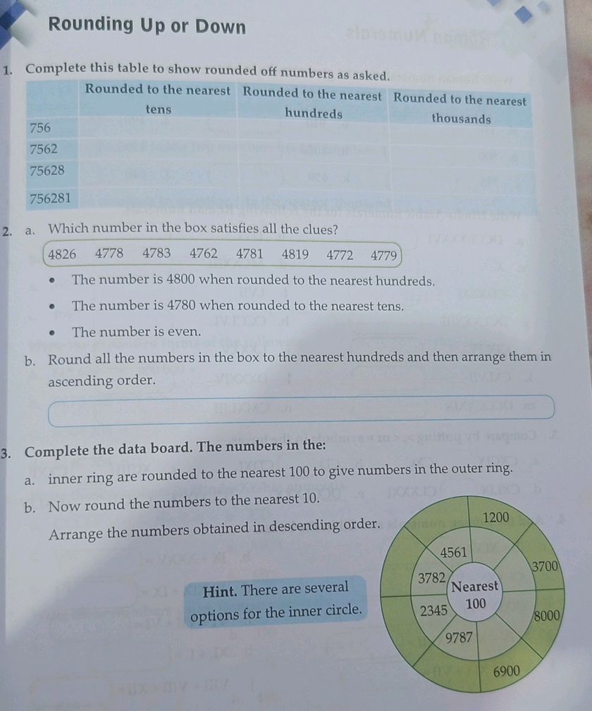 1. Complete this table to show rounded off | StudyX