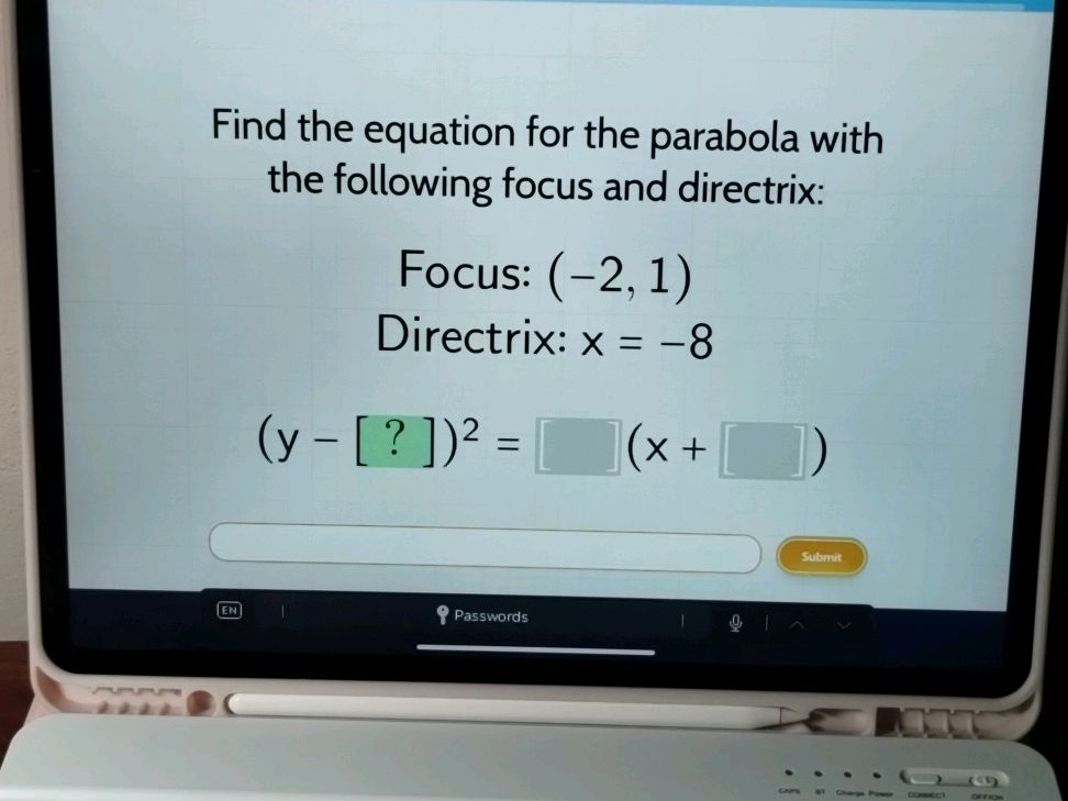 Find the equation for the parabola with the | StudyX