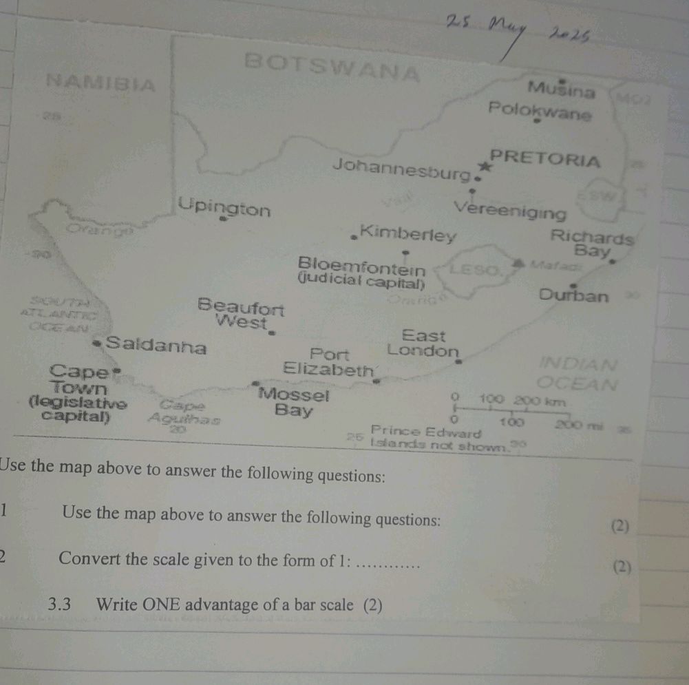 Use the map above to answer the following | StudyX