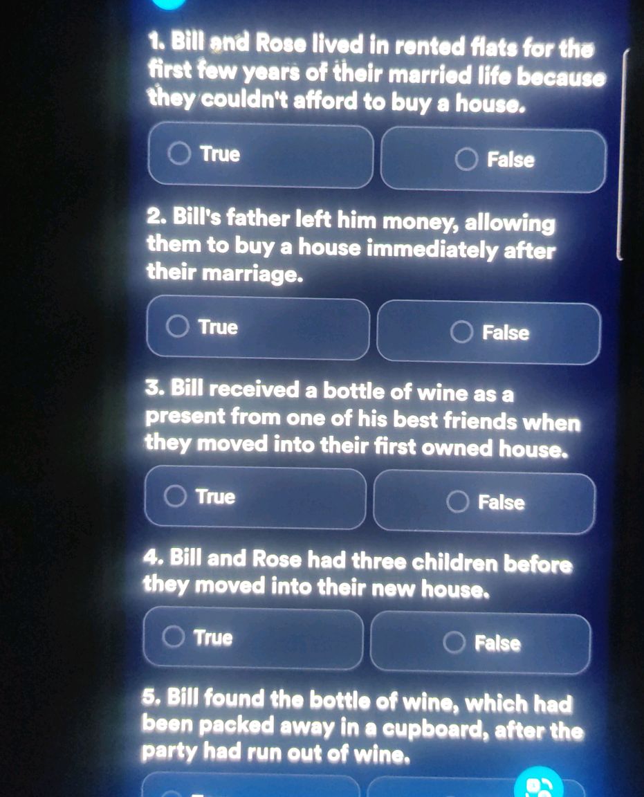 1. Bill and Rose lived in rented flats for | StudyX