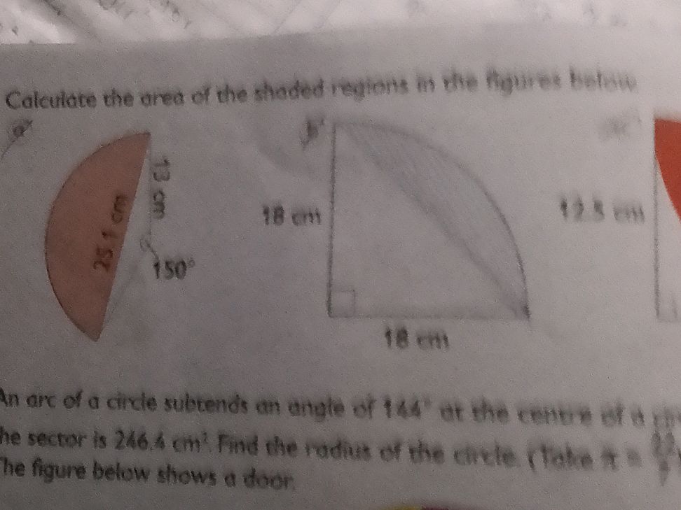 Calculate the area of the shaded regions in | StudyX