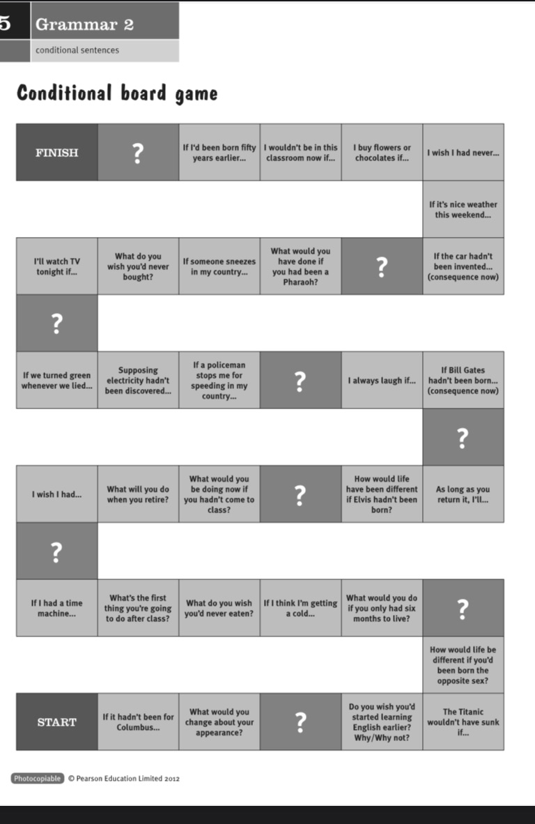 Conditional board game FINISH ? If I'd been | StudyX