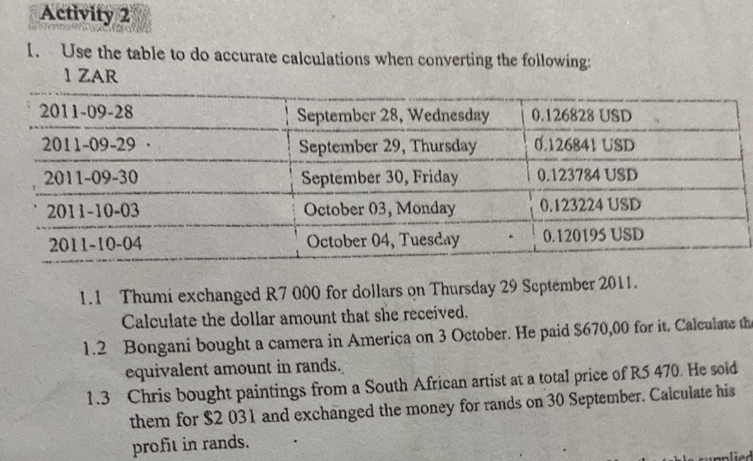 1. Use the table to do accurate calculations | StudyX