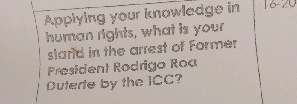 Applying your knowledge in human rights, | StudyX