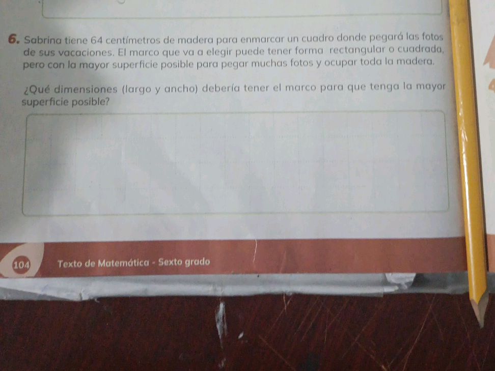 6. Sabrina has 64 centimeters of wood to | StudyX