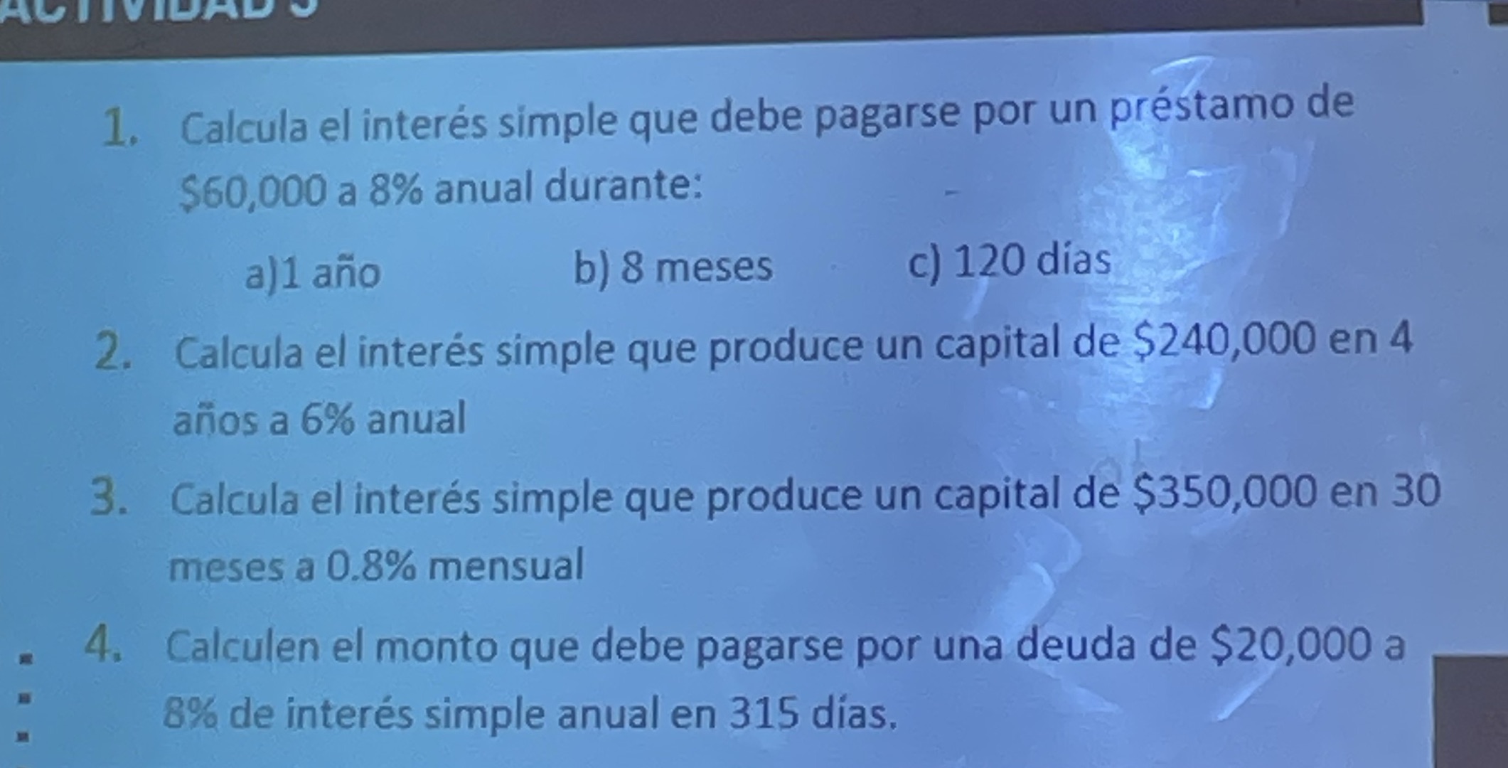 1. Calcula el interés simple que debe | StudyX