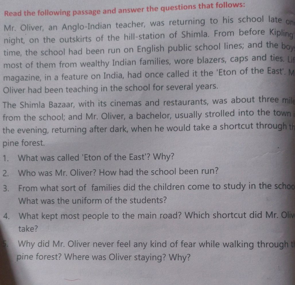 Read the following passage and answer the | StudyX