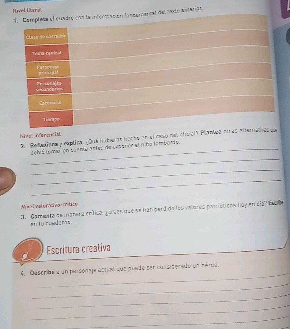 1. Completa el cuadro con la información | StudyX