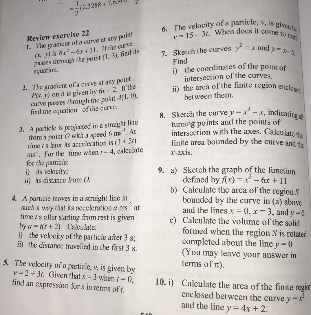 1. The gradient of a curve at any point (x, | StudyX
