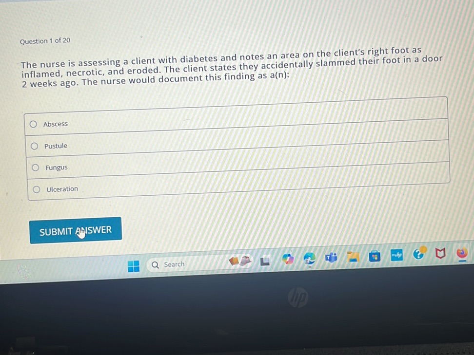 The nurse is assessing a client with | StudyX