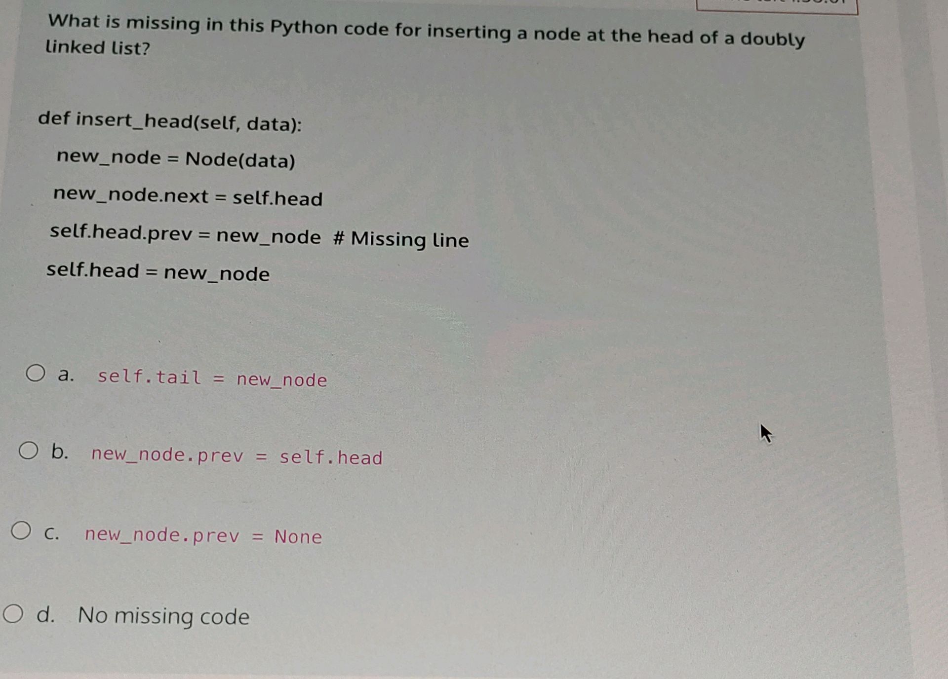 What is missing in this Python code for | StudyX