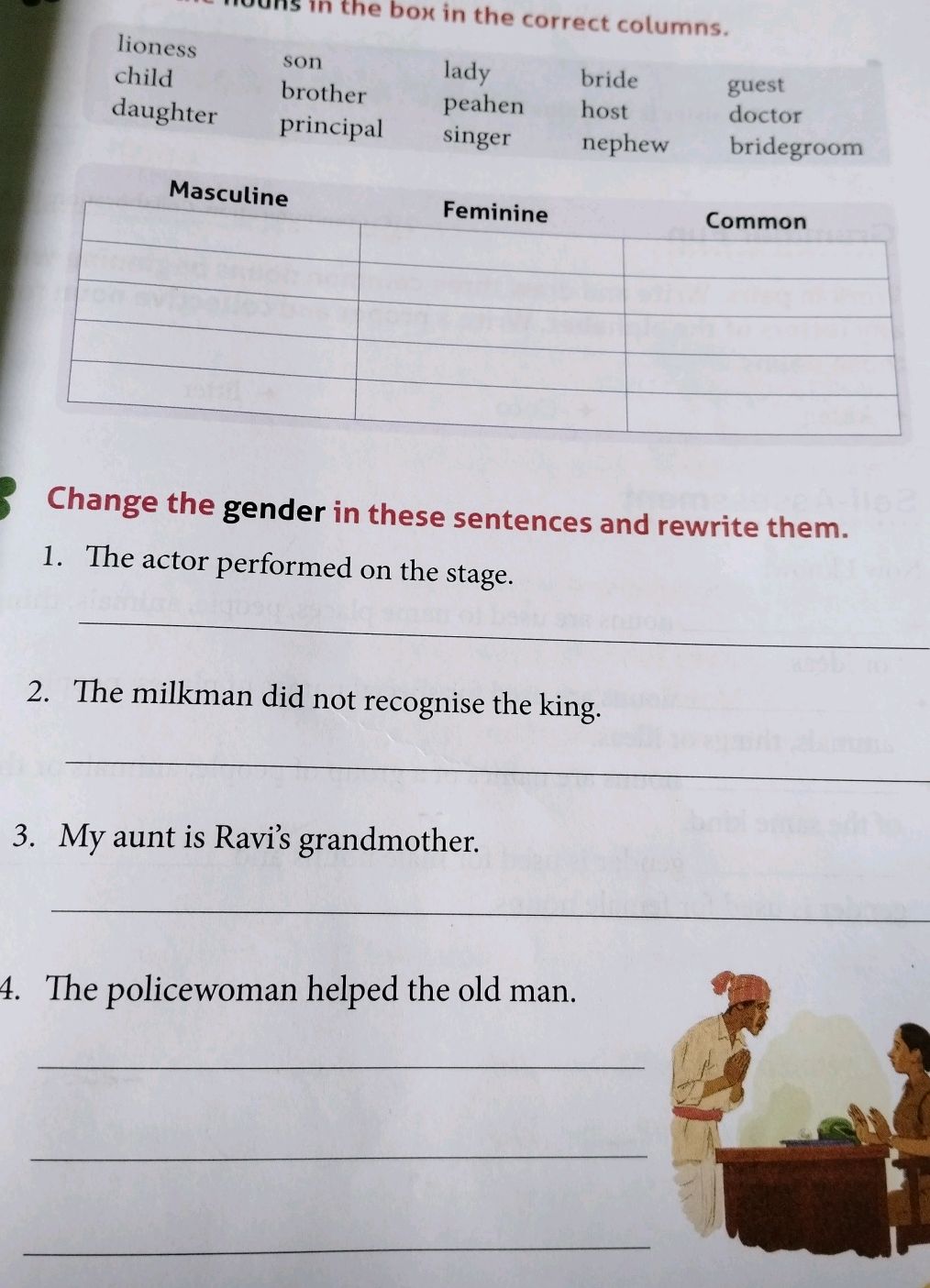 Change the gender in these sentences and | StudyX