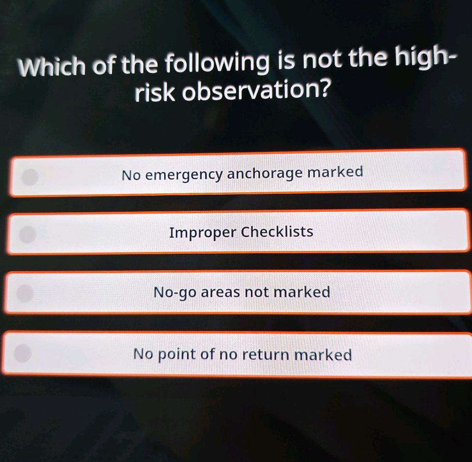 Which of the following is not the high-risk | StudyX