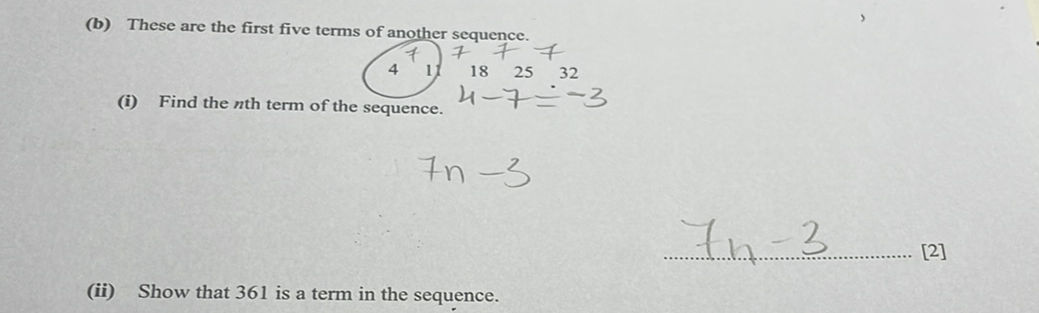 (b) These are the first five terms of | StudyX