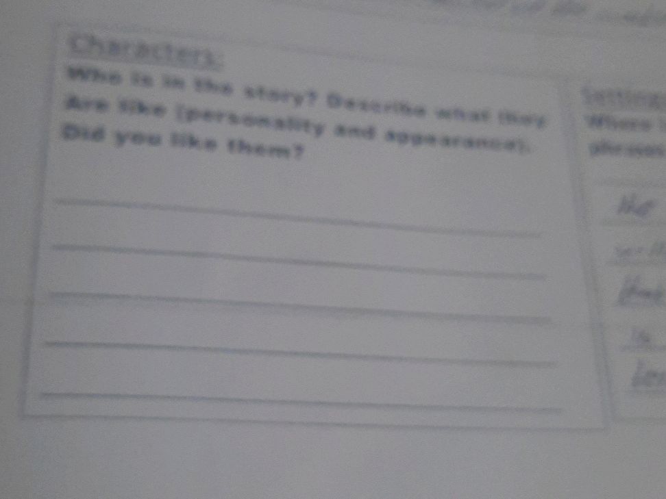 Characters: Who is in the story? Describe | StudyX