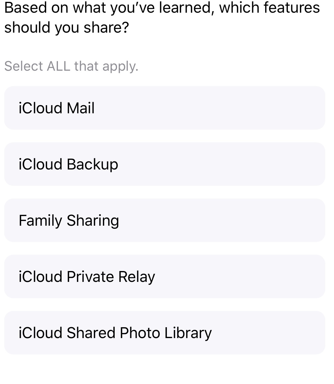 Based on what you've learned, which features | StudyX