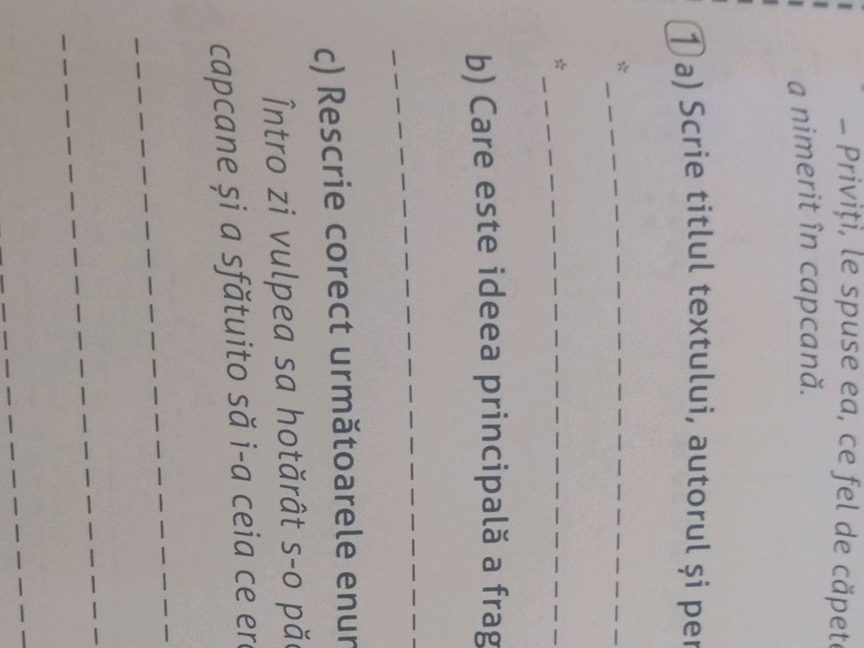 ① a) Scrie titlul textului, autorul și per | StudyX