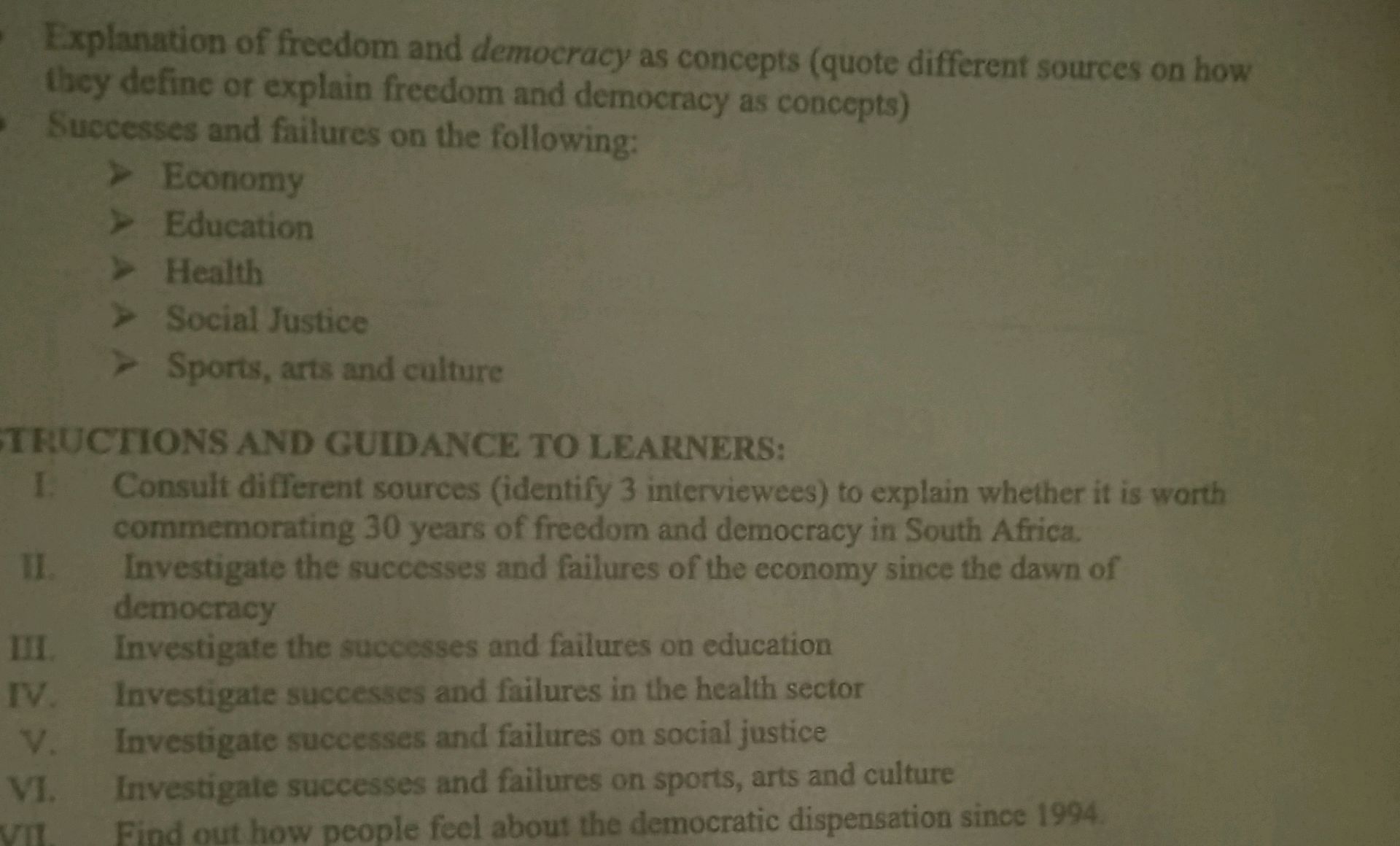 Explanation of freedom and democracy as | StudyX