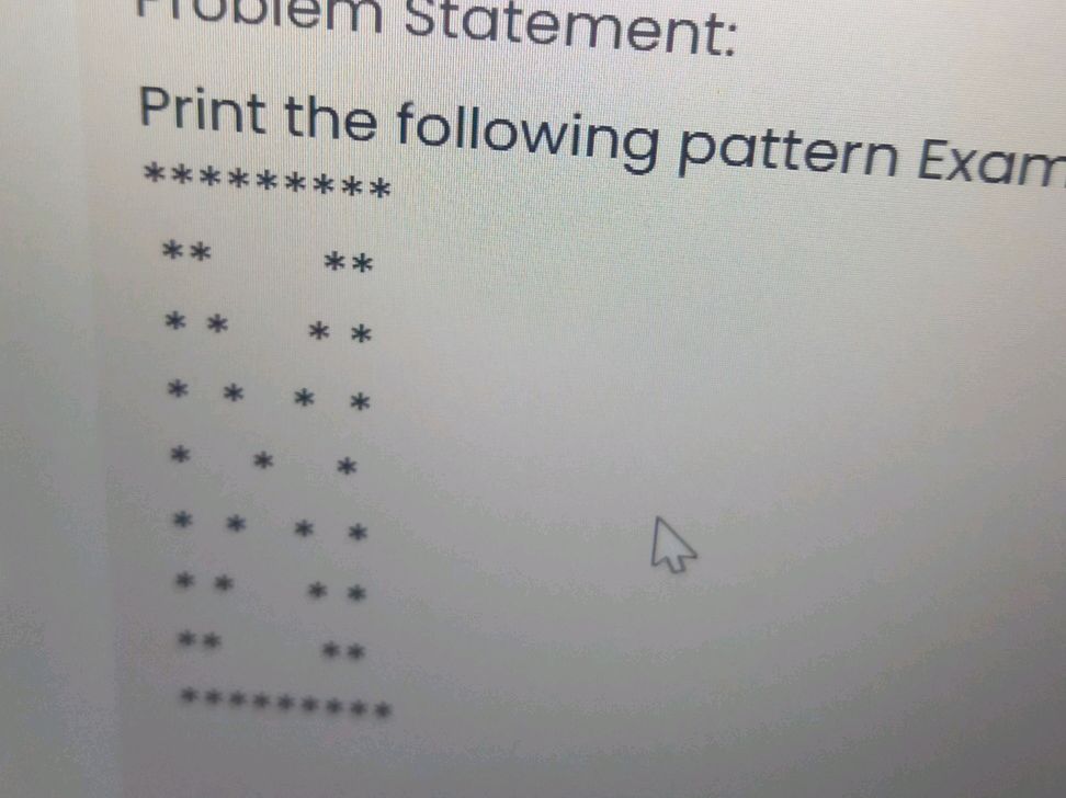 Print the following pattern Exam ********* | StudyX
