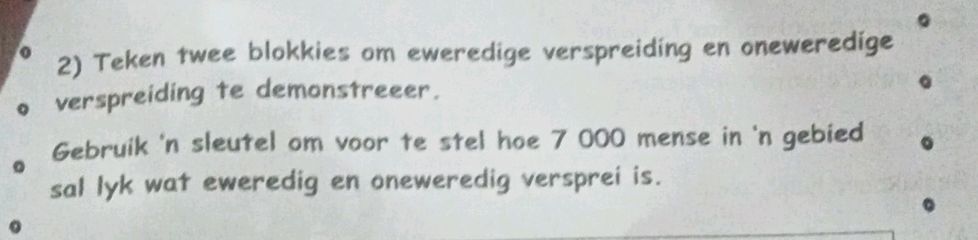 2) Teken twee blokkies om eweredige