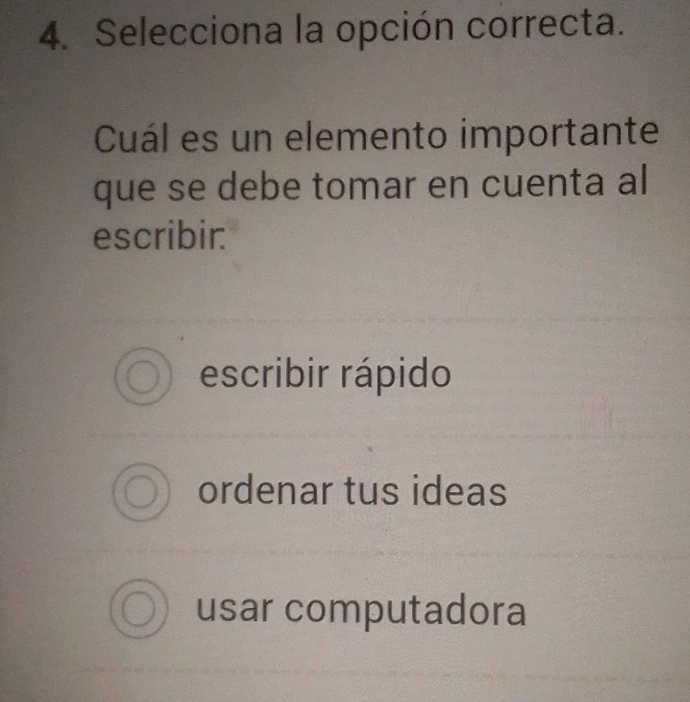 4. Selecciona la opción correcta. Cuál es | StudyX