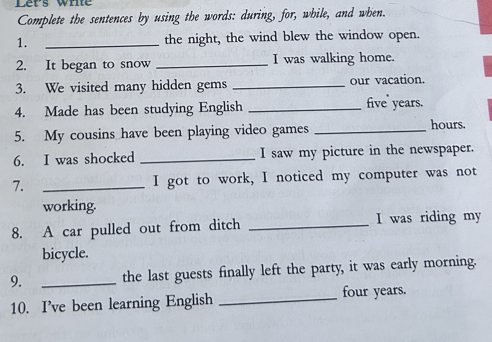 Complete the sentences by using the words: | StudyX