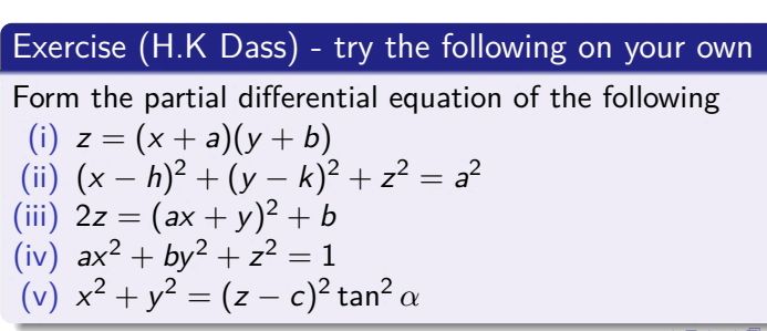 Form the partial differential equation of | StudyX