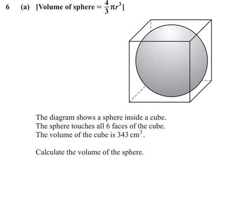 (a) [Volume of sphere = \( {4}{3} r^3\)] | StudyX