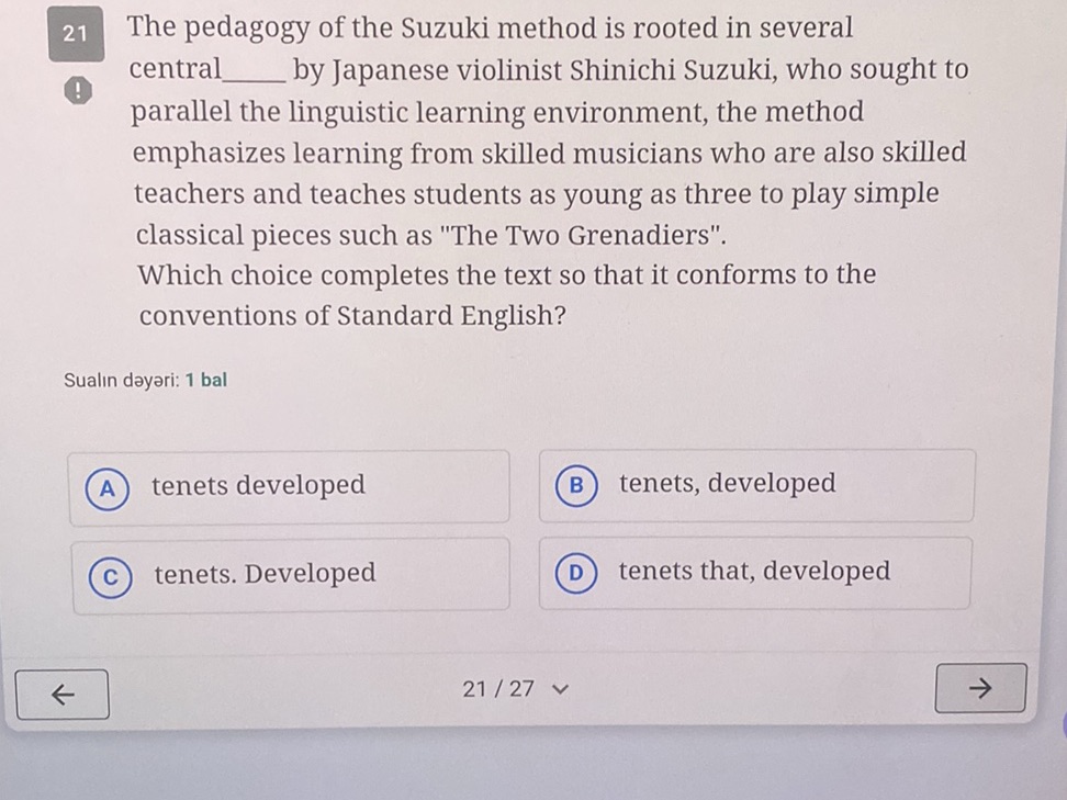 The pedagogy of the Suzuki method is rooted | StudyX