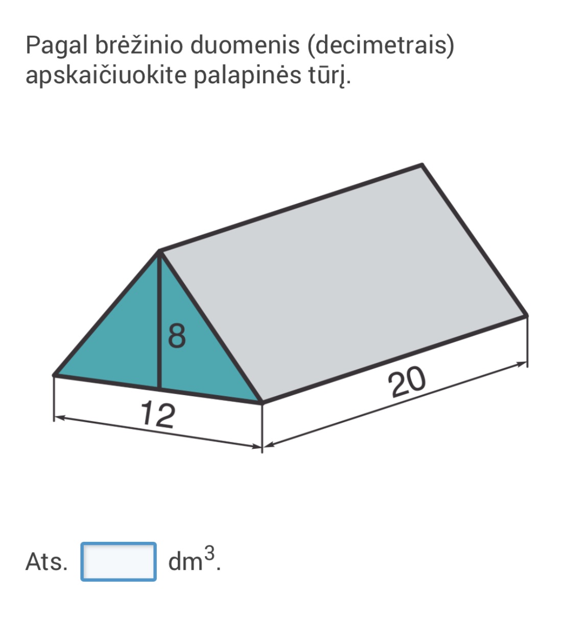 Pagal brėžinio duomenis (decimetrais) | StudyX