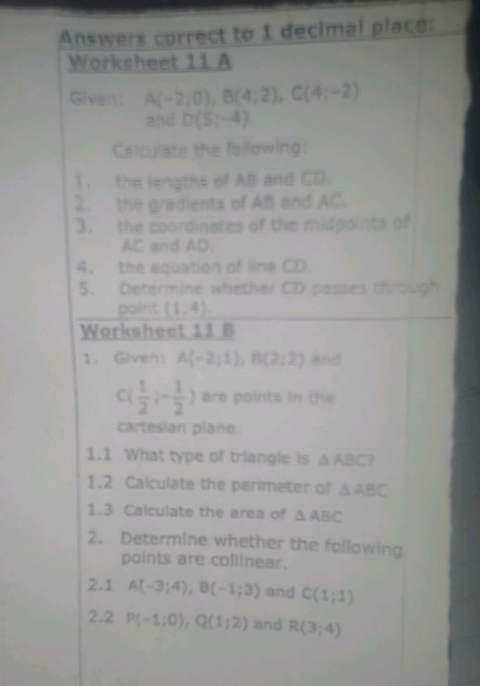 Answers correct to 1 decimal place: | StudyX