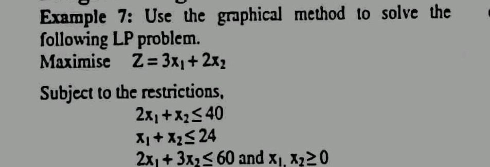 Example 7: Use the graphical method to solve | StudyX
