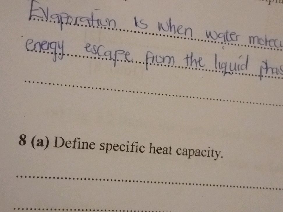 Define Specific Heat Capacity | StudyX