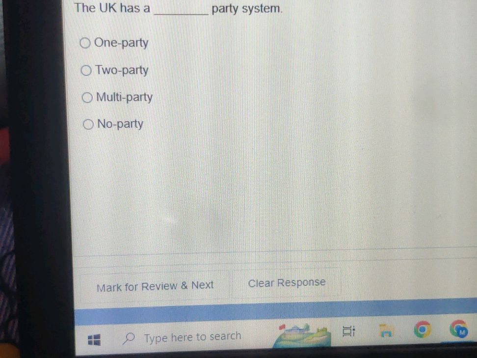 The UK has a ______ party system. One-party | StudyX