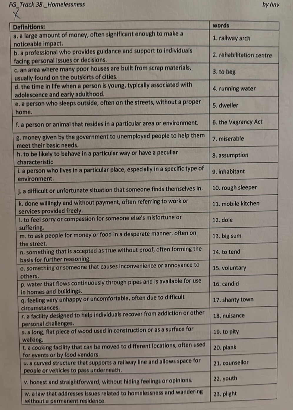 Definitions: a. a large amount of money, | StudyX