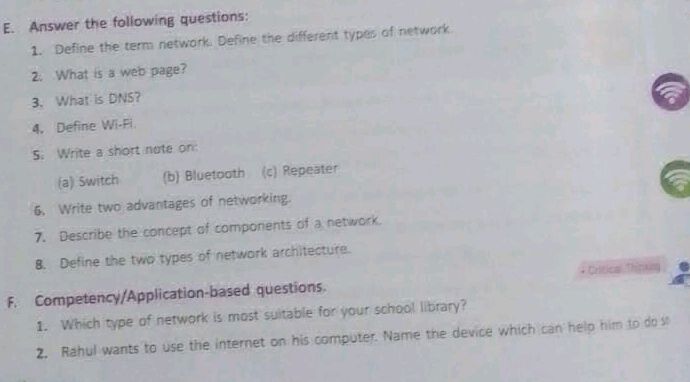 E. Answer the following questions: 1. | StudyX